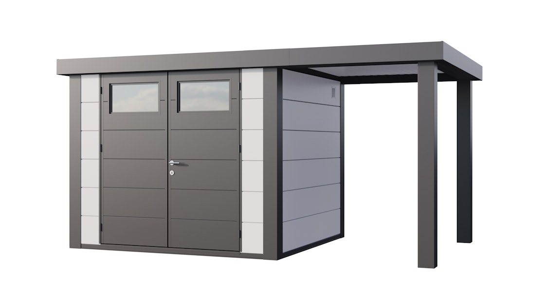 Telluria Metallgerätehaus Classico 2724 mit 170 cm Seitendach small